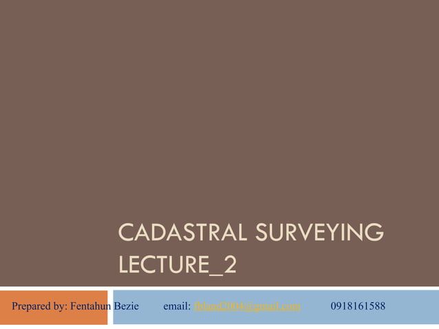 3. lecture 2 cadastral surveying rpv | PDF | Land and Farms | Real Estate