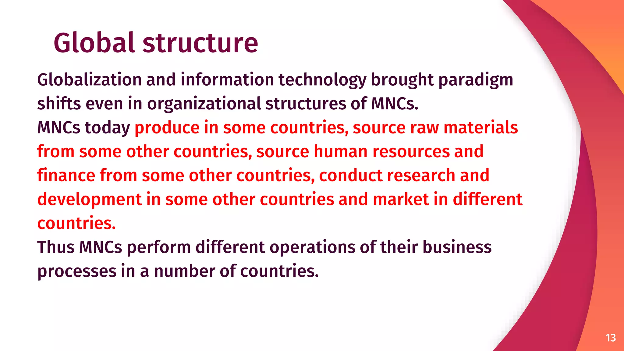 MULTINATIONAL CORPORATIONS #3 - Organizational Structure of MNC | PPTX