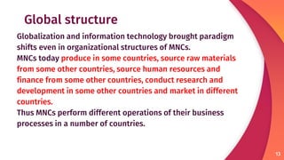 MULTINATIONAL CORPORATIONS #3 - Organizational Structure of MNC | PPTX