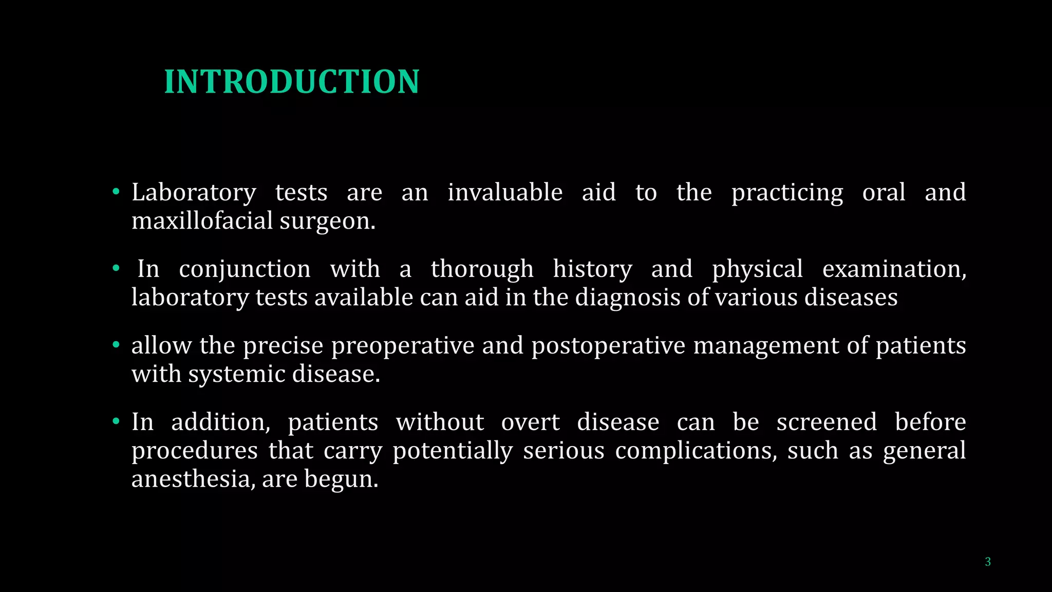 lab investigations in OMFS | PPTX