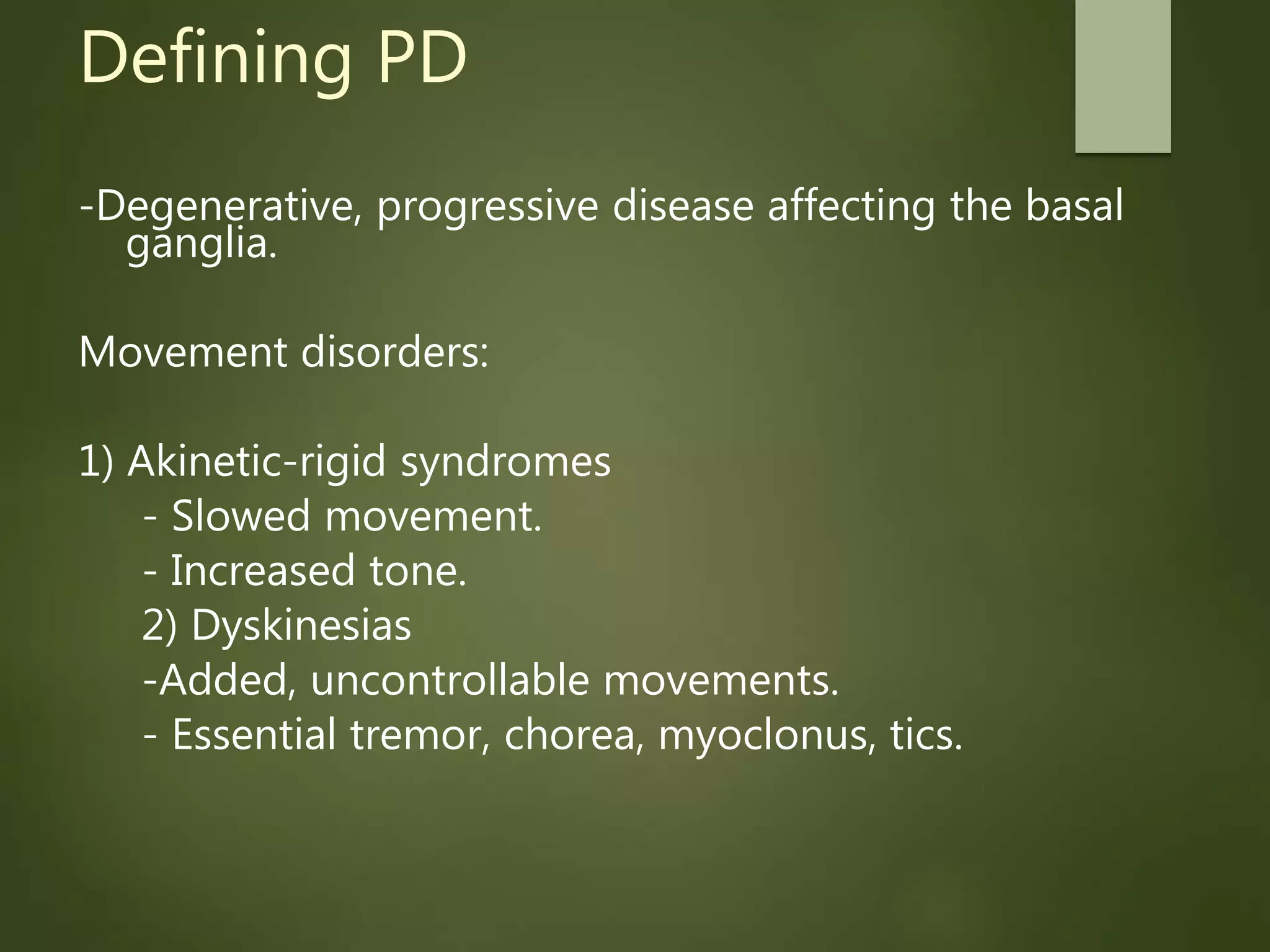 parkinson disease clinical biochemistry | PPT