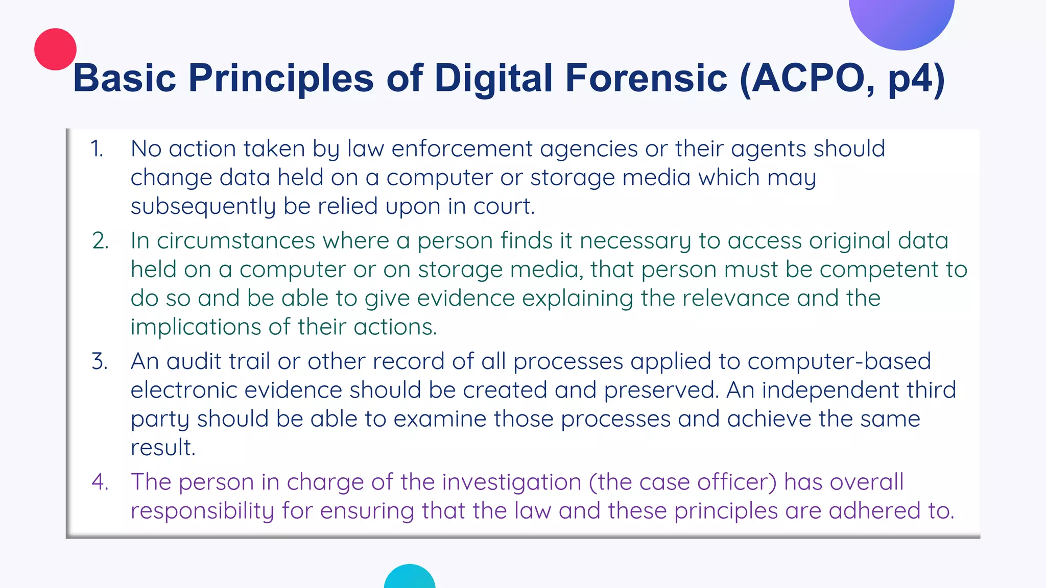 Digital forensic principles and procedure | PDF