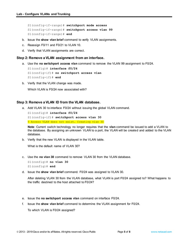 3.4.6-lab---configure-vlans-and-trunking.pdf | Computer Networking | Computing