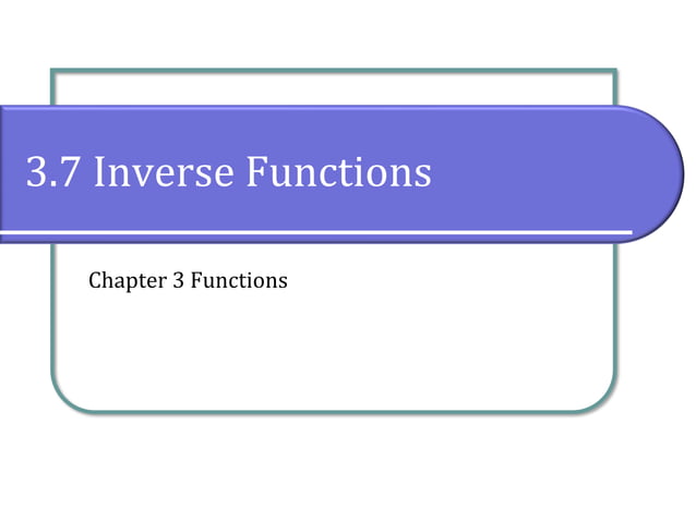 3.7 Inverse Functions | PDF