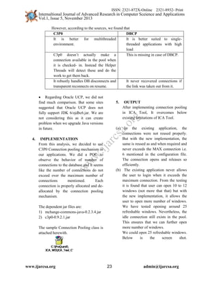 A Review of Connection Pooling Implementation in ICA Tool | PDF ...