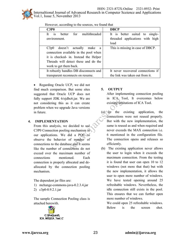 A Review of Connection Pooling Implementation in ICA Tool | PDF | Operating Systems | Computer ...