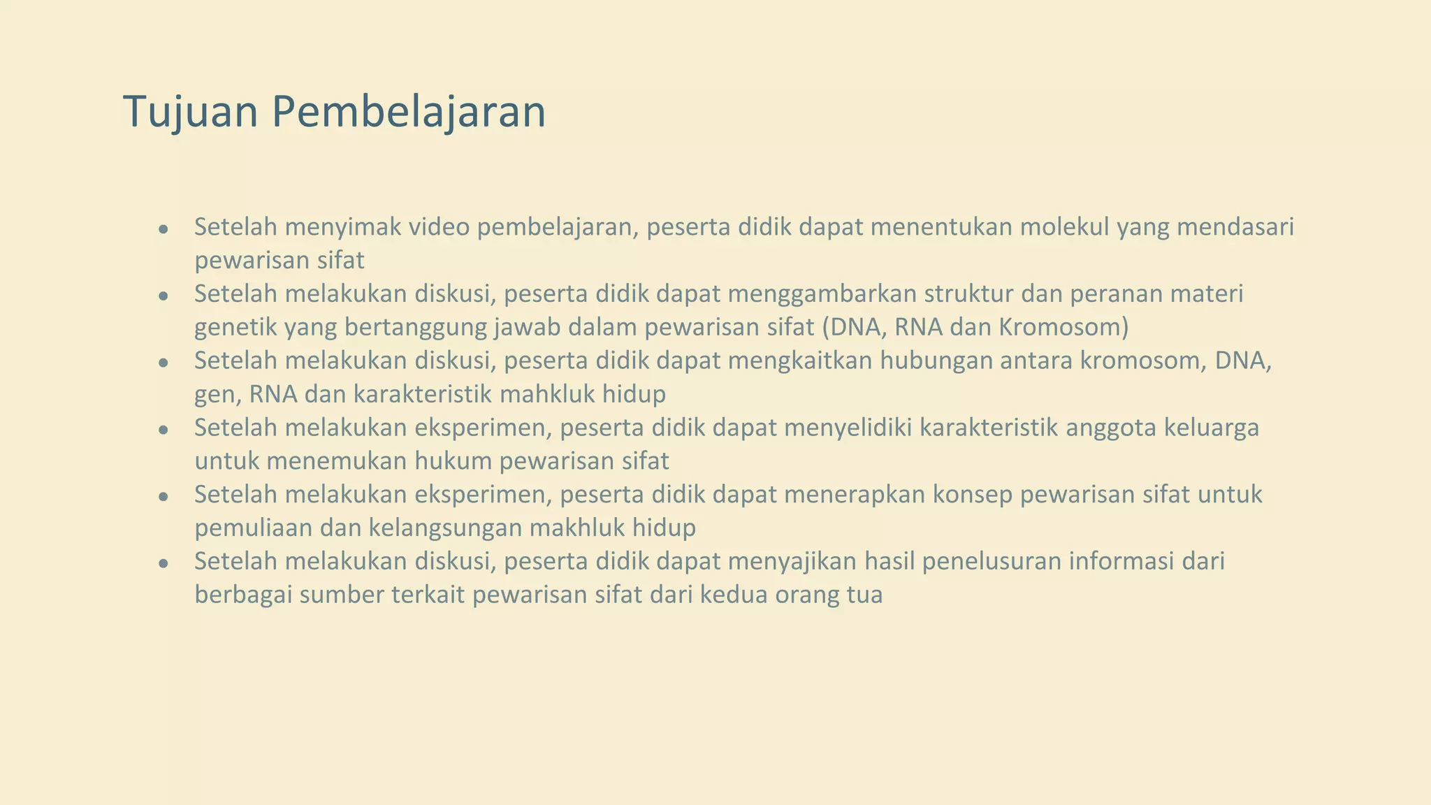 PPT Pewarisan sifat SMP Kelas 9 | PDF