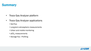 Leggett, Graham: LI-COR Trace Gas Analyzers - Applications for ...
