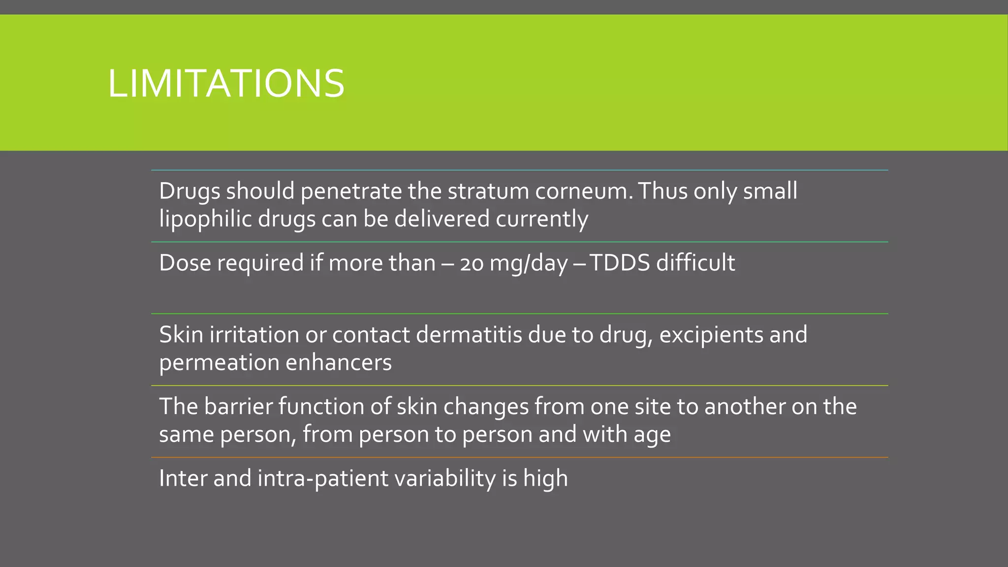 Transdermal drug delivery systems | PPT