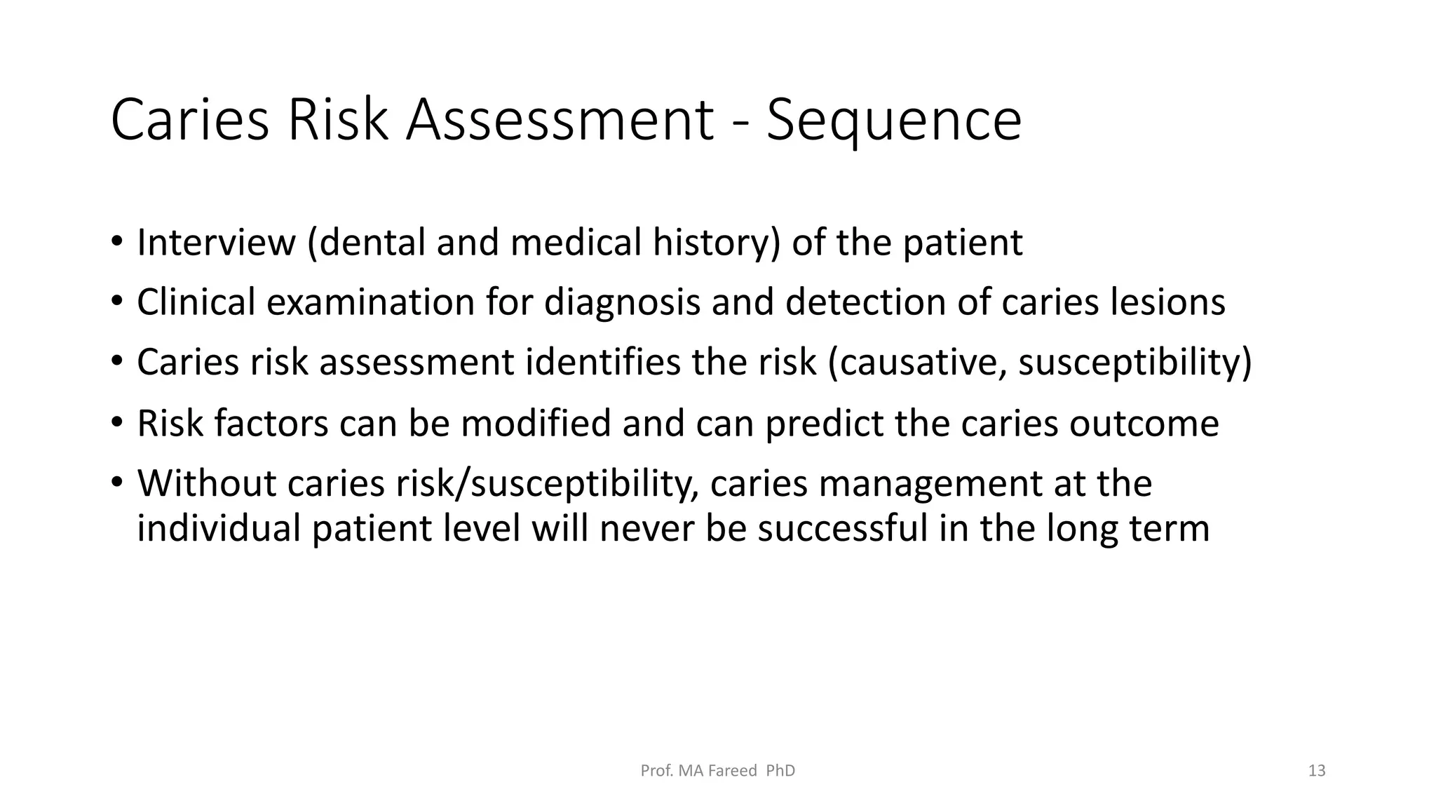 Caries Risk Assessment | PDF