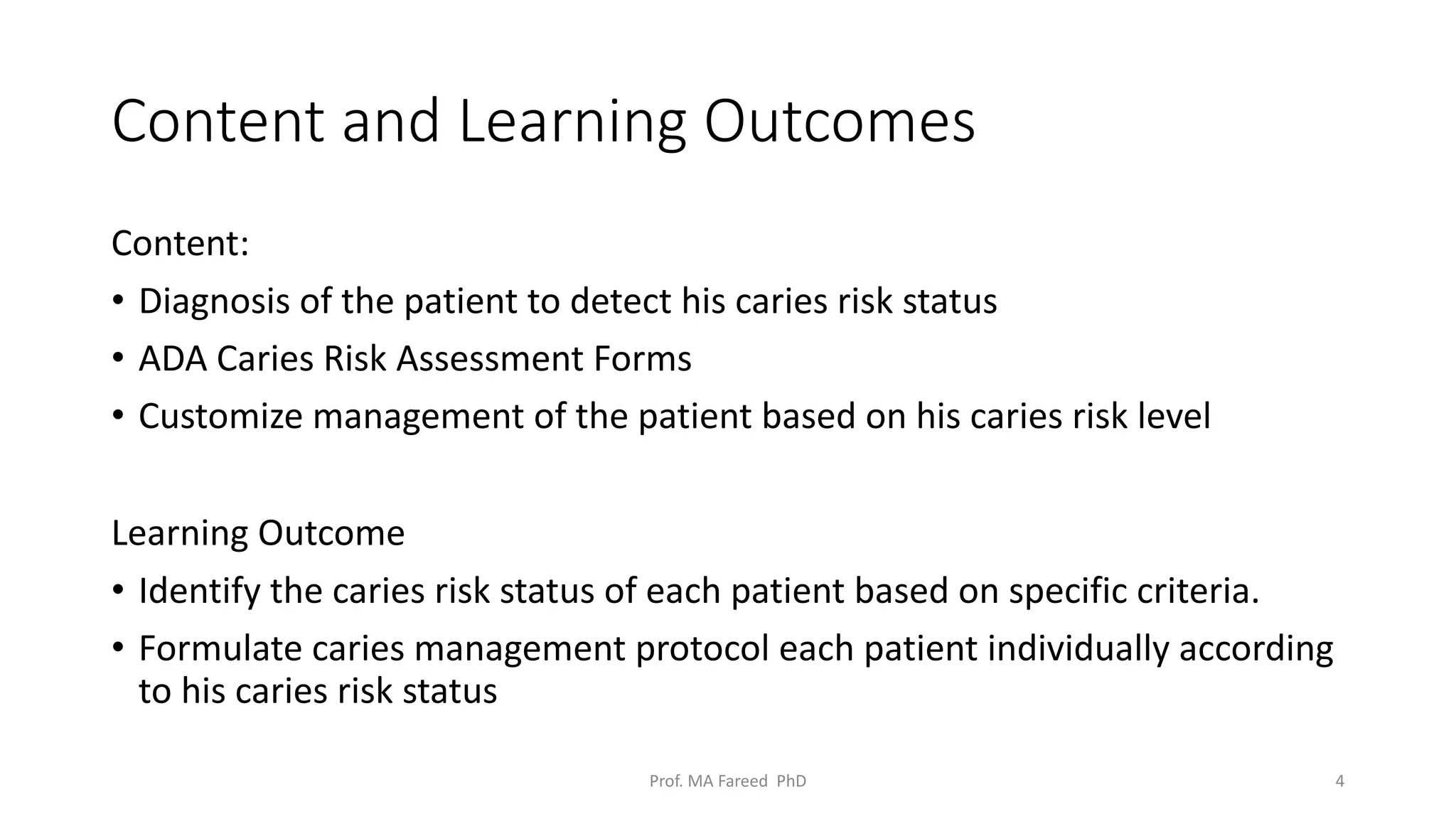 Caries Risk Assessment | PDF