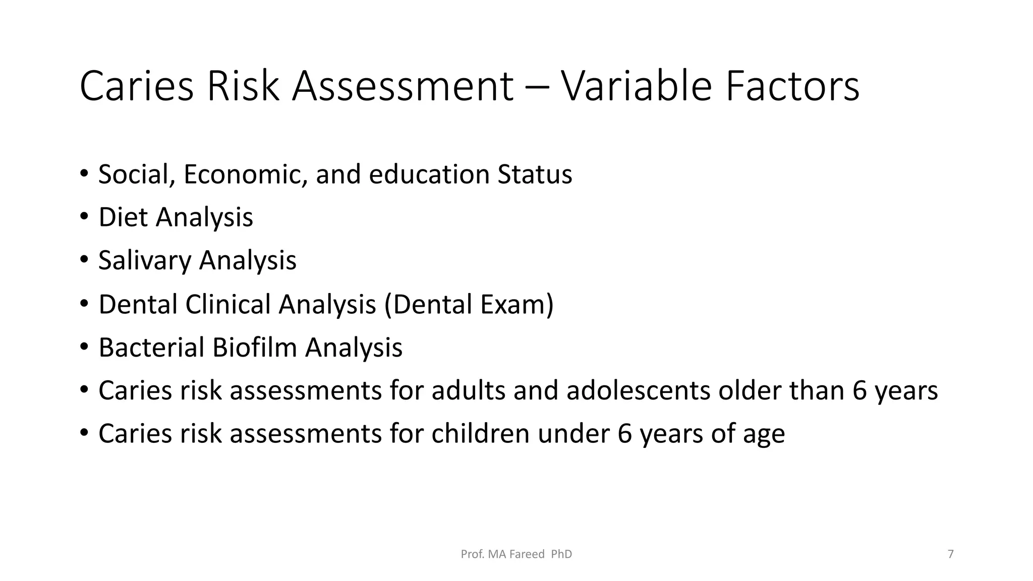 Caries Risk Assessment | PDF