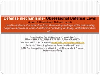 3.Defense mechanisms-Obsessional Defense Level.pptx
