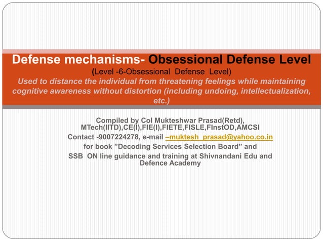 3.Defense mechanisms-Obsessional Defense Level.pptx