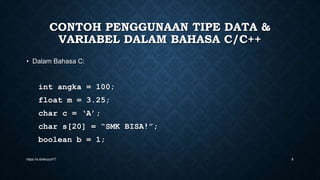 3.4 Tipe Data, Variabel dan Konstanta.pptx