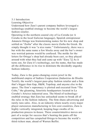 3.1 IntroductionLearning ObjectiveUnderstand how Zara’s parent.docx