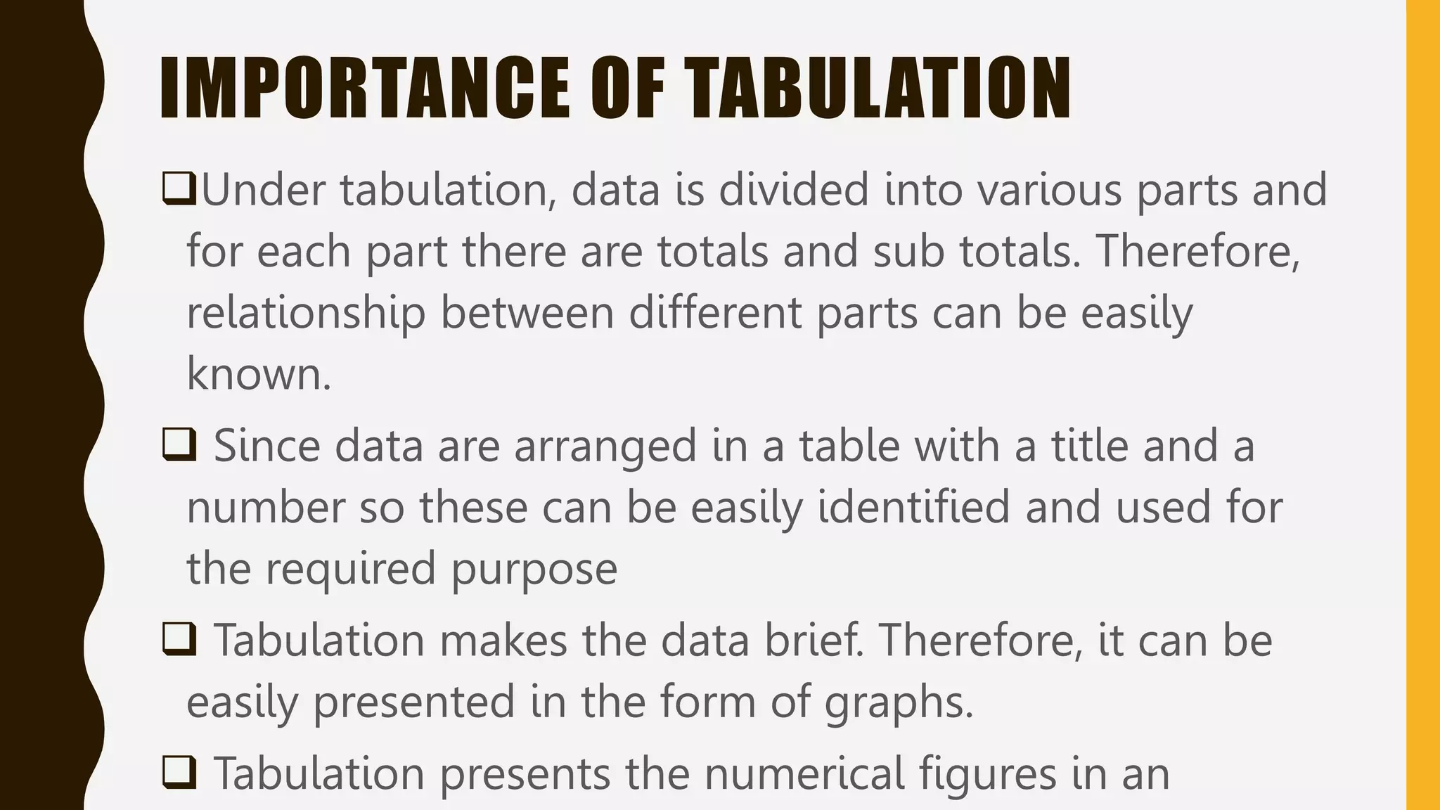 3. Tabulation of data.pptx | Databases | Computer Software and Applications
