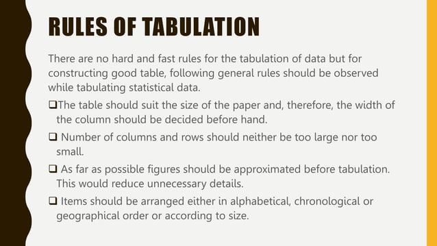3. Tabulation of data.pptx | Databases | Computer Software and Applications