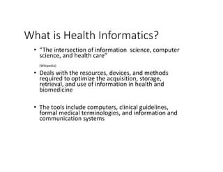 Introduction to Health Informatics | PPTX