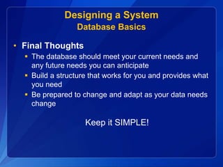 3.1 Database structure - designing a system.ppt