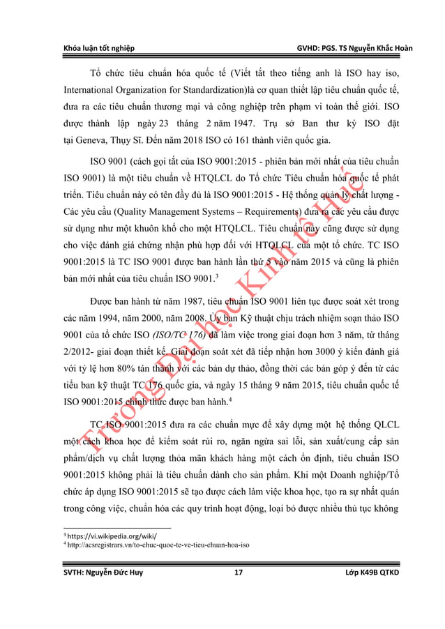 Một số giải pháp trong việc nâng cao áp dụng hệ thống quản lý chất lượng ISO 9001-2015 | DOCX