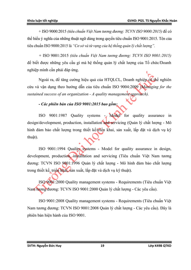 Một số giải pháp trong việc nâng cao áp dụng hệ thống quản lý chất lượng ISO 9001-2015 | DOCX