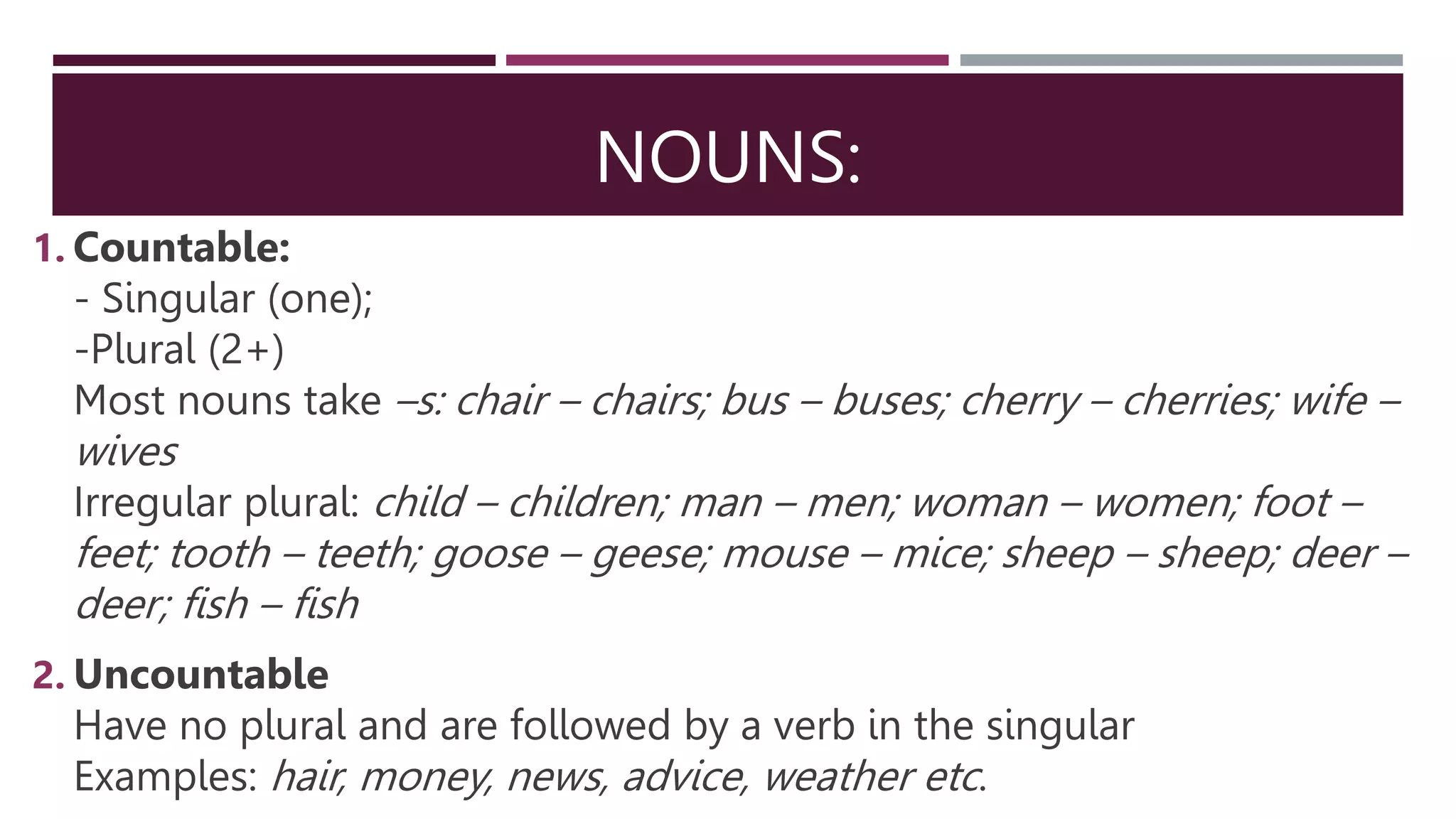 3.2 Nouns and quantifiers.pptx | Programming Languages | Computing