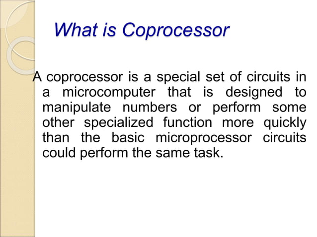 3. Coprocessor.ppt | Operating Systems | Computer Software and Applications