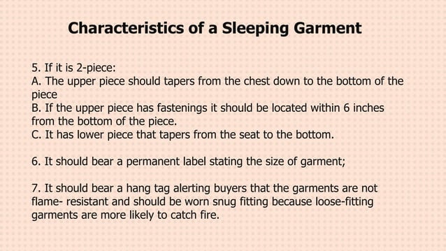 3. Characteristics of Sleeping Garments.pptx