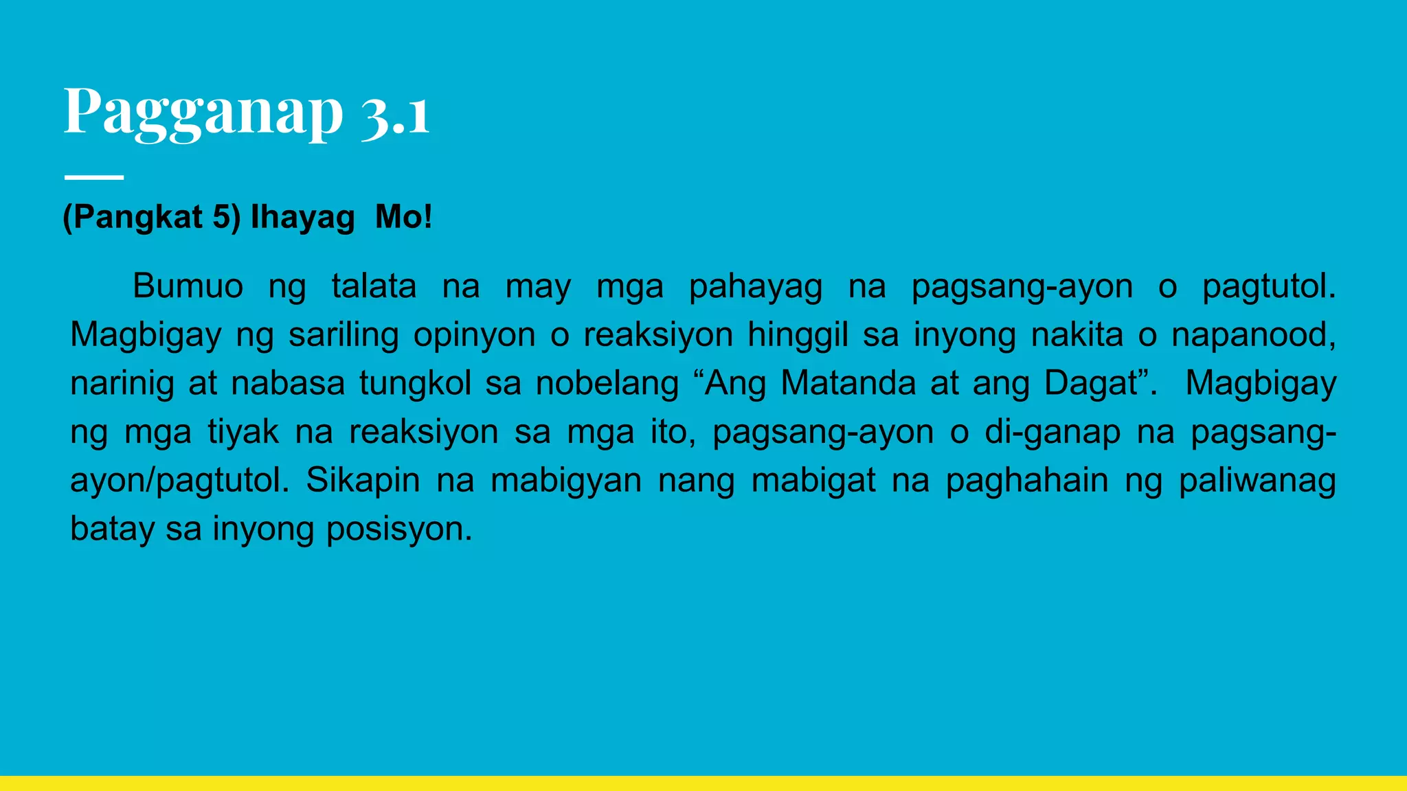Ang Matanda at ang Dagat (Nobela).pptx