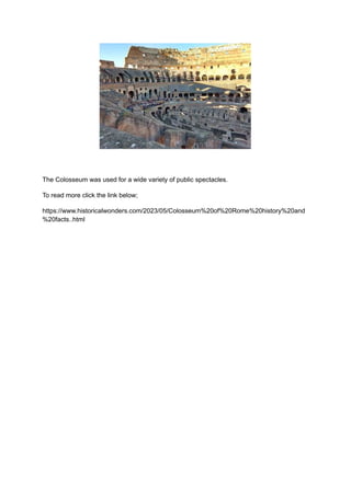 Colosseum of Rome history and facts. | PDF