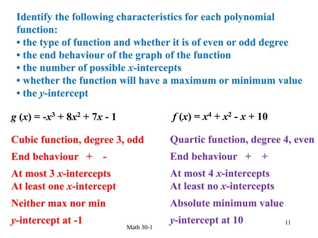 3.1 Characteristics of Polynomial Functions.pptx | Physics | Science