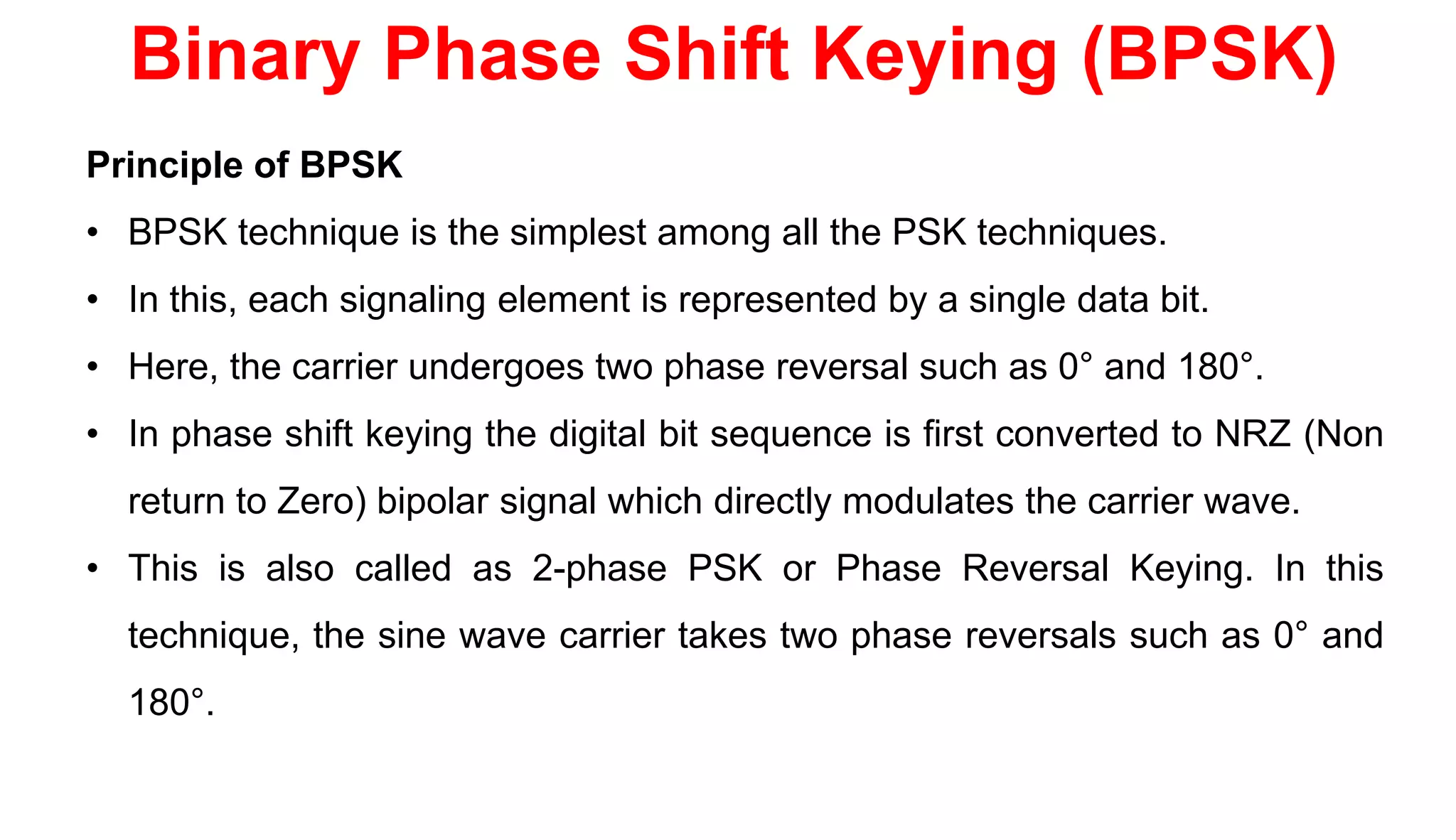 3.4_OOK systems – ASK, FSK, PSK, BPSK, QPSK, applications of Data ...