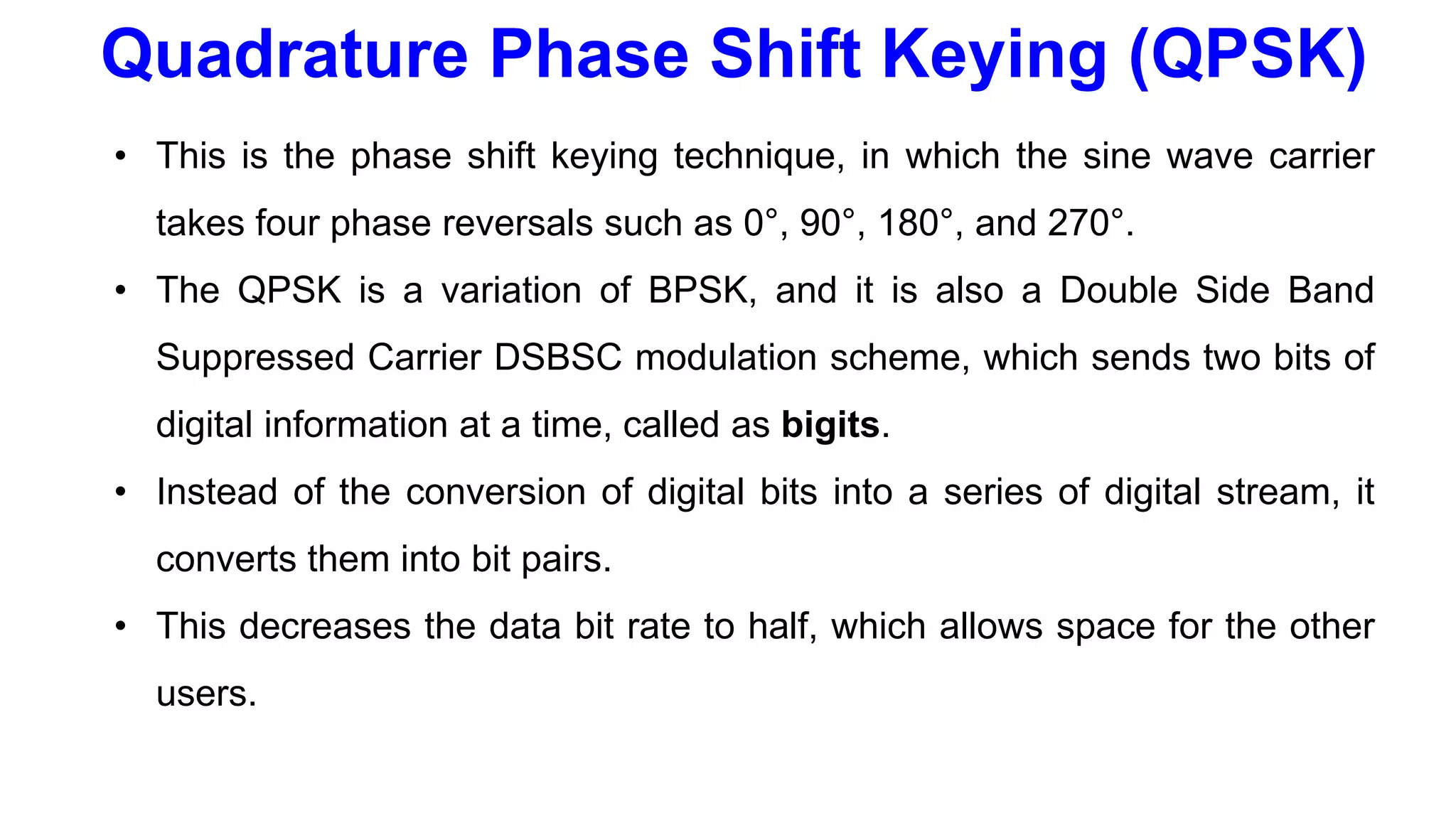 3.4_OOK systems – ASK, FSK, PSK, BPSK, QPSK, applications of Data ...
