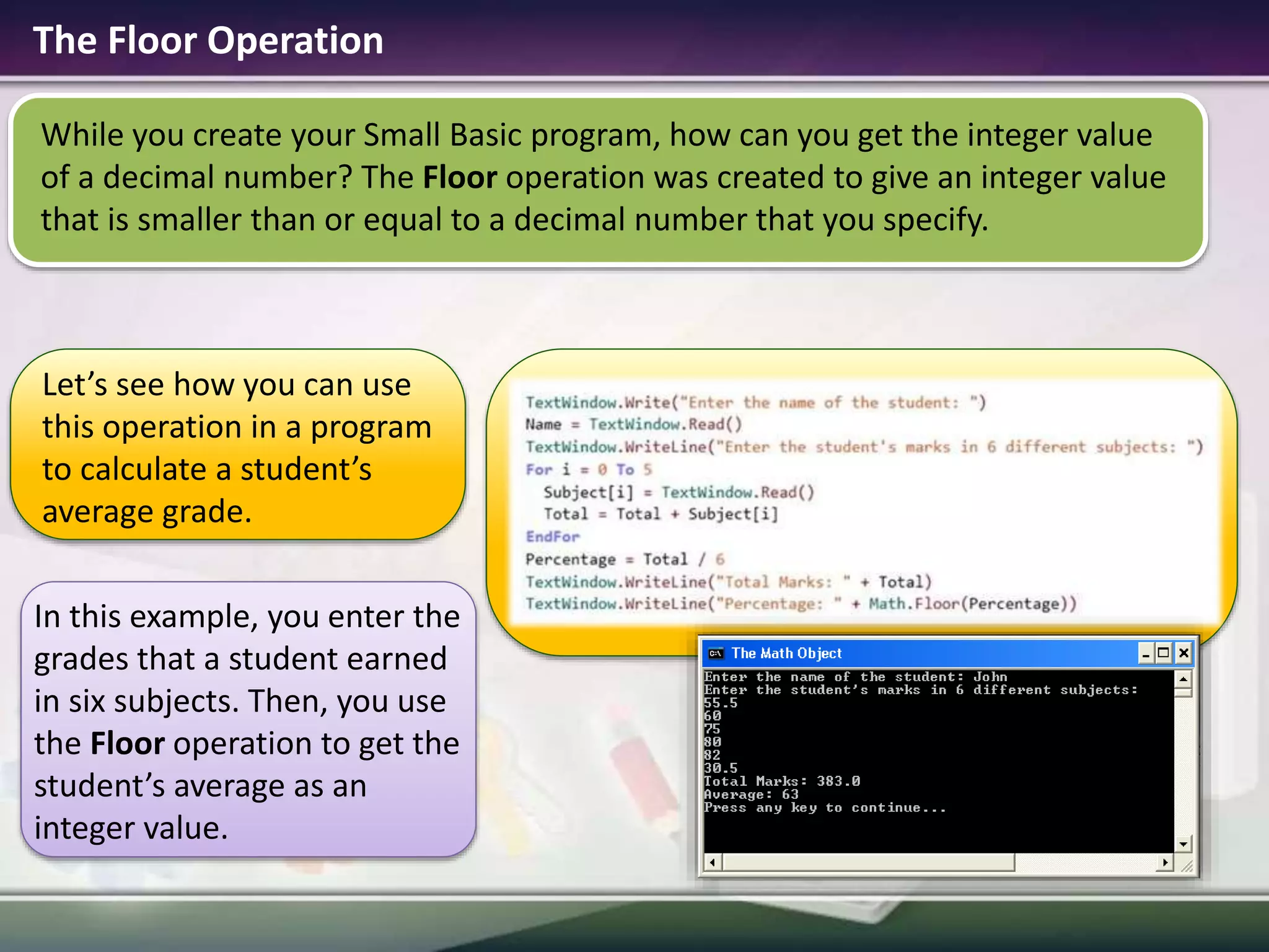 3.3 - The Math Object.pptx | Programming Languages | Computing