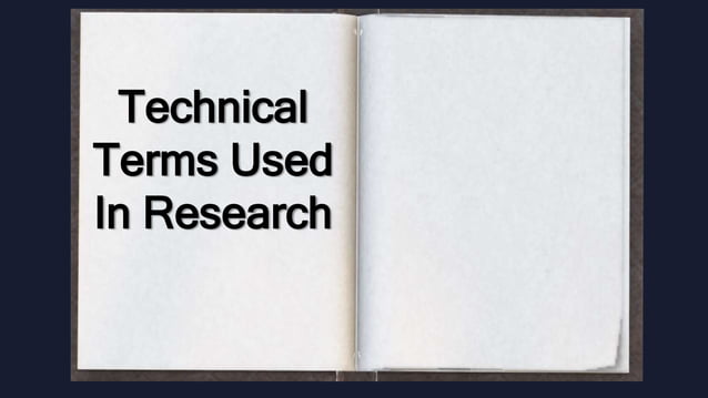 Used of Technical Terms in Research | PPTX | Mental Health | Diseases ...
