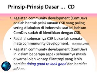 Program CSR : Areas, Skills and Principles of Sustainable Community ...