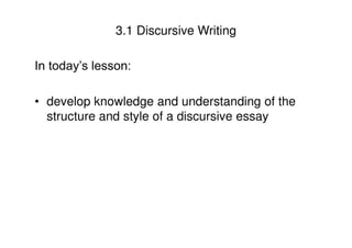 3.1 Discursive Writing | PDF | Books and Literature