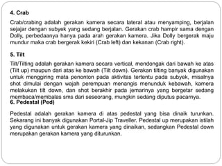 Teknik pergerakan kamera saat pengambilan gambar bergerak.pptx