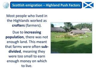 Higher Migration and Empire - Push factors (Highlands) | PPTX