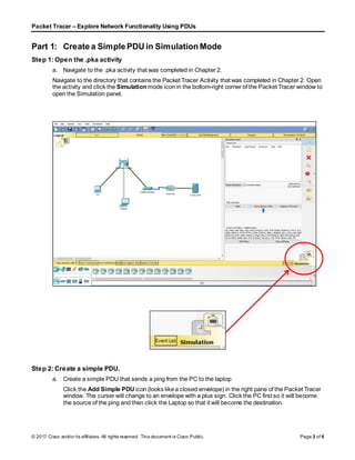 3.1.1.3 Packet Tracer - Explore Network Functionality Using PDUs.pdf