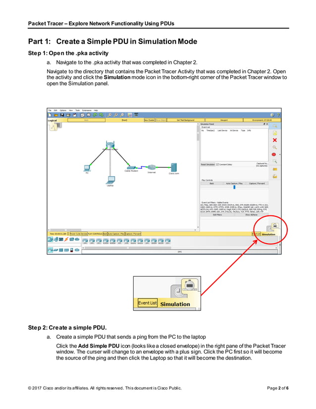 3.1.1.3 Packet Tracer - Explore Network Functionality Using PDUs.pdf