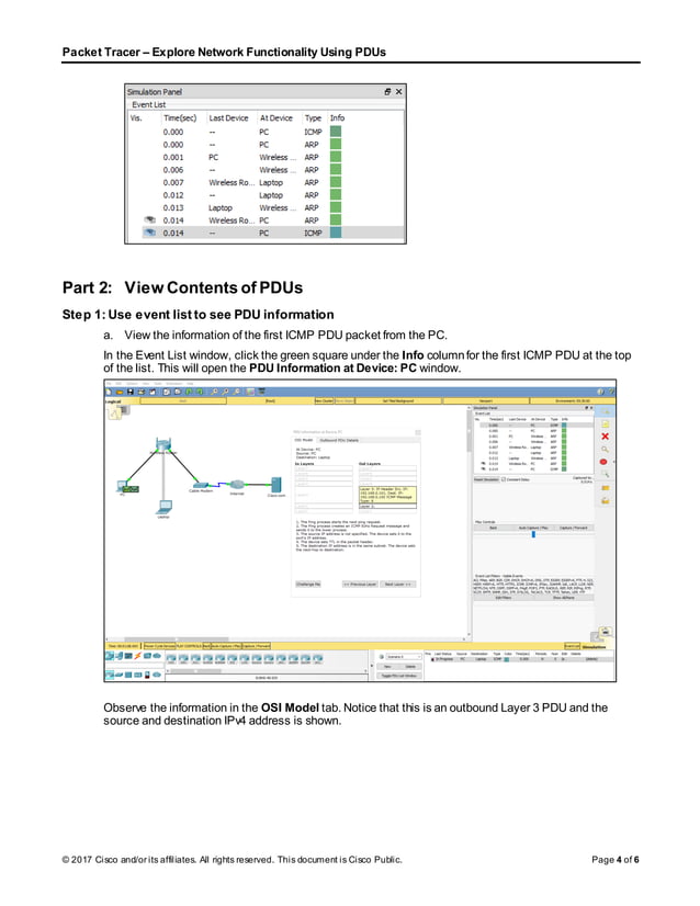3.1.1.3 Packet Tracer - Explore Network Functionality Using PDUs.pdf