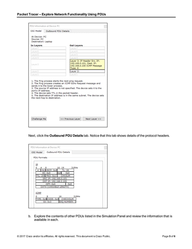 3.1.1.3 Packet Tracer - Explore Network Functionality Using PDUs.pdf