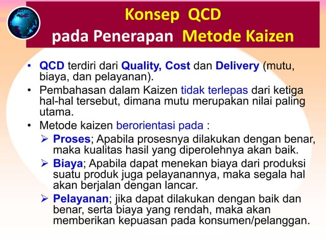 Siklus PDCA, Konsep QCD & 3M pada Metode Kaizen. | PPTX