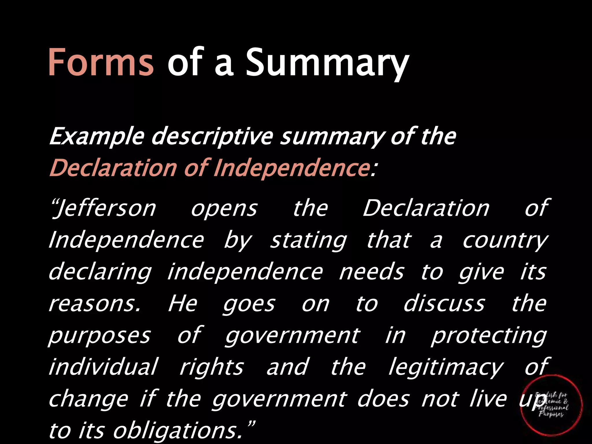 3. EAPP - Summarizing Techniques.pptx