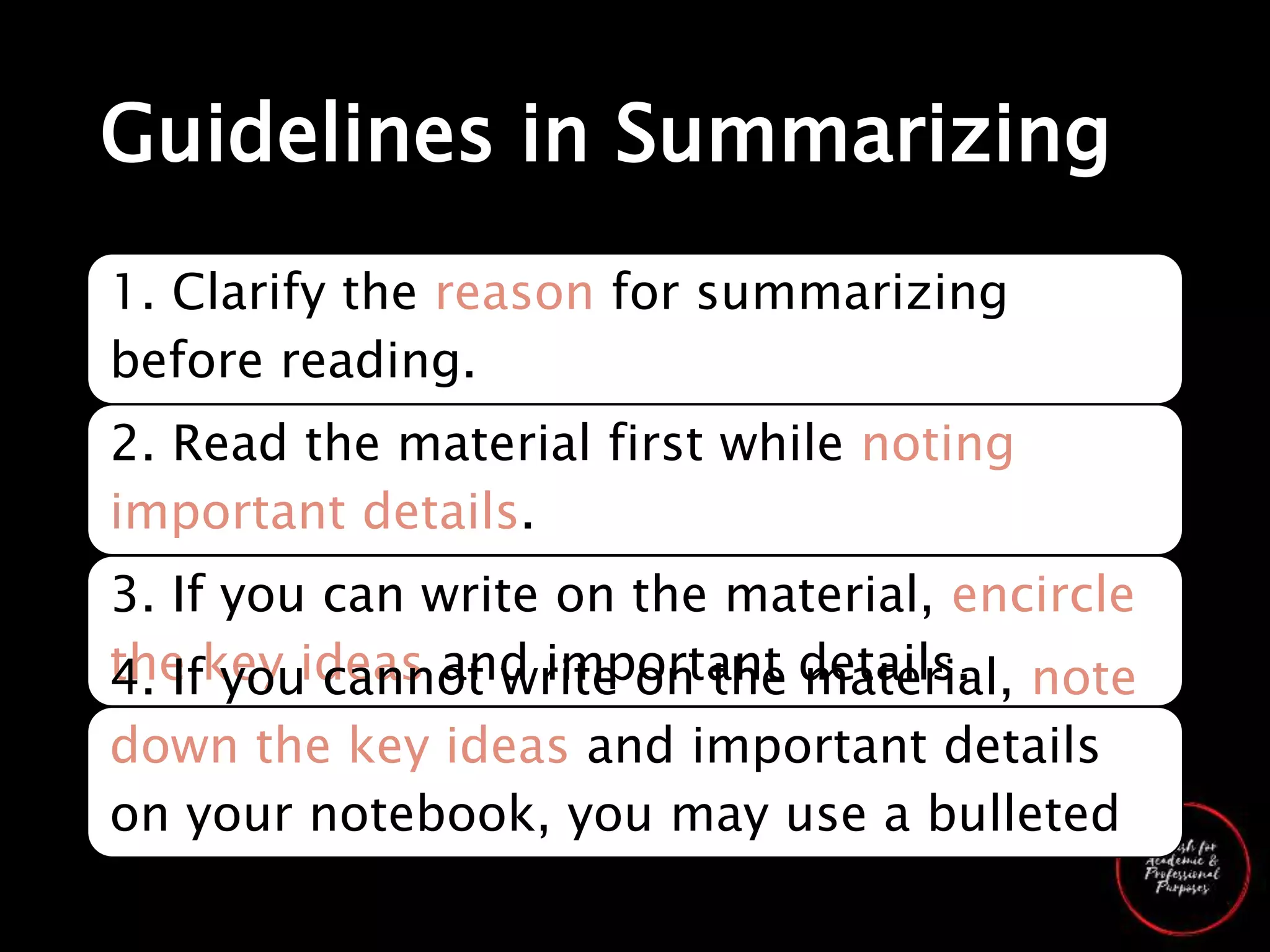 3. EAPP - Summarizing Techniques.pptx
