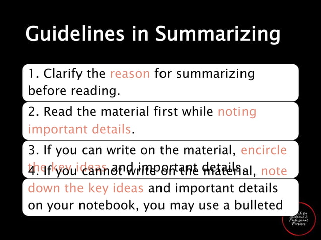 3. EAPP - Summarizing Techniques.pptx