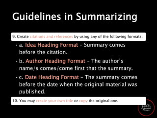 3. EAPP - Summarizing Techniques.pptx
