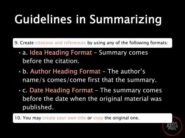 3. EAPP - Summarizing Techniques.pptx